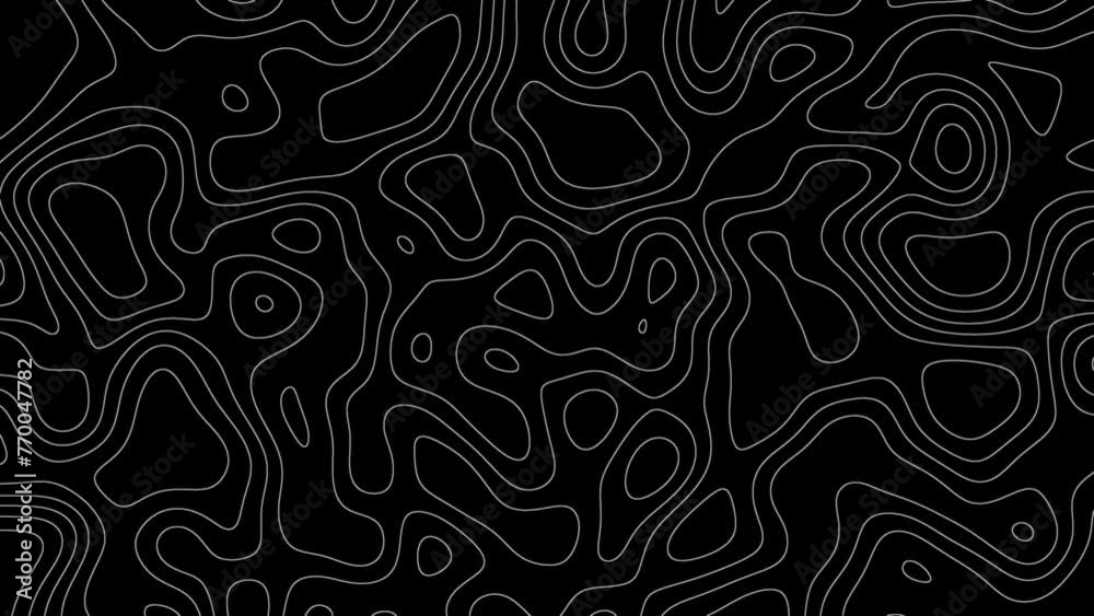 Grey outline topographic contour map abstract tech motion graphic ...