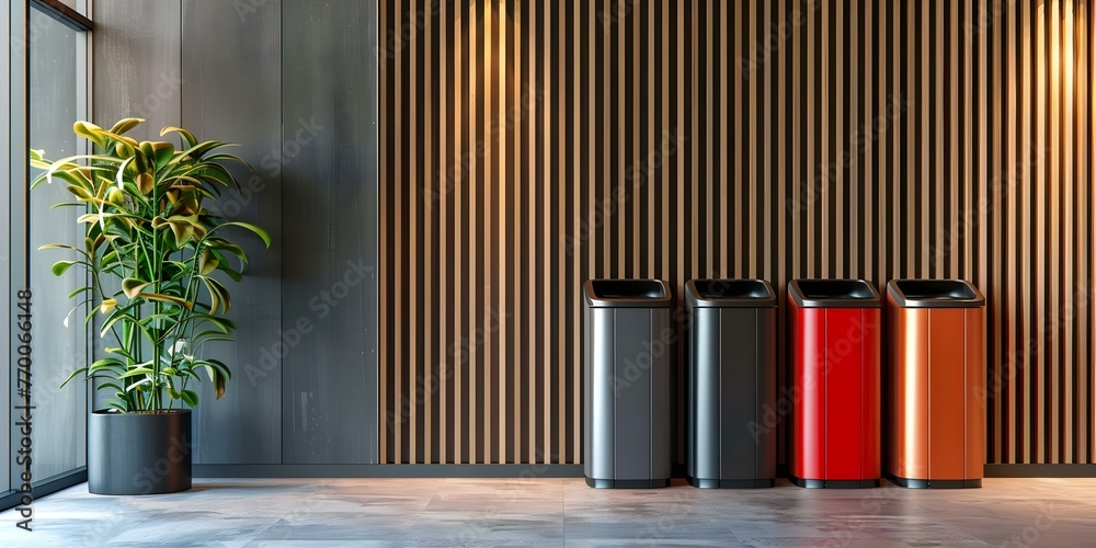 Office waste bins with separate compartments for recycling promoting ...