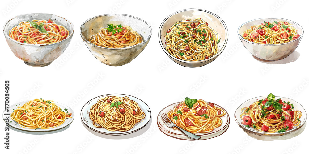 Carbonara spaghetti transparent cartoon sample mockup isolated png with ...