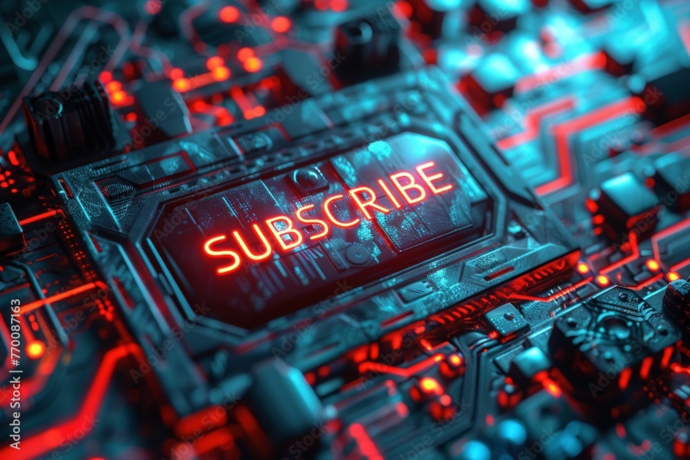 Sleek, futuristic business background with a glowing neon "SUBSCRIBE ...