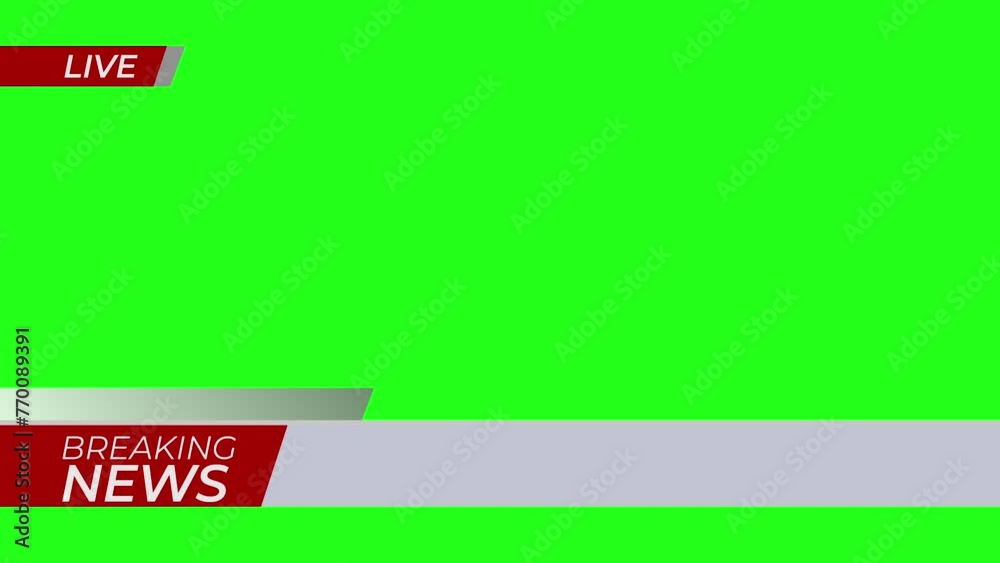 Breaking News - Lower third live breaking news brackground green screen ...