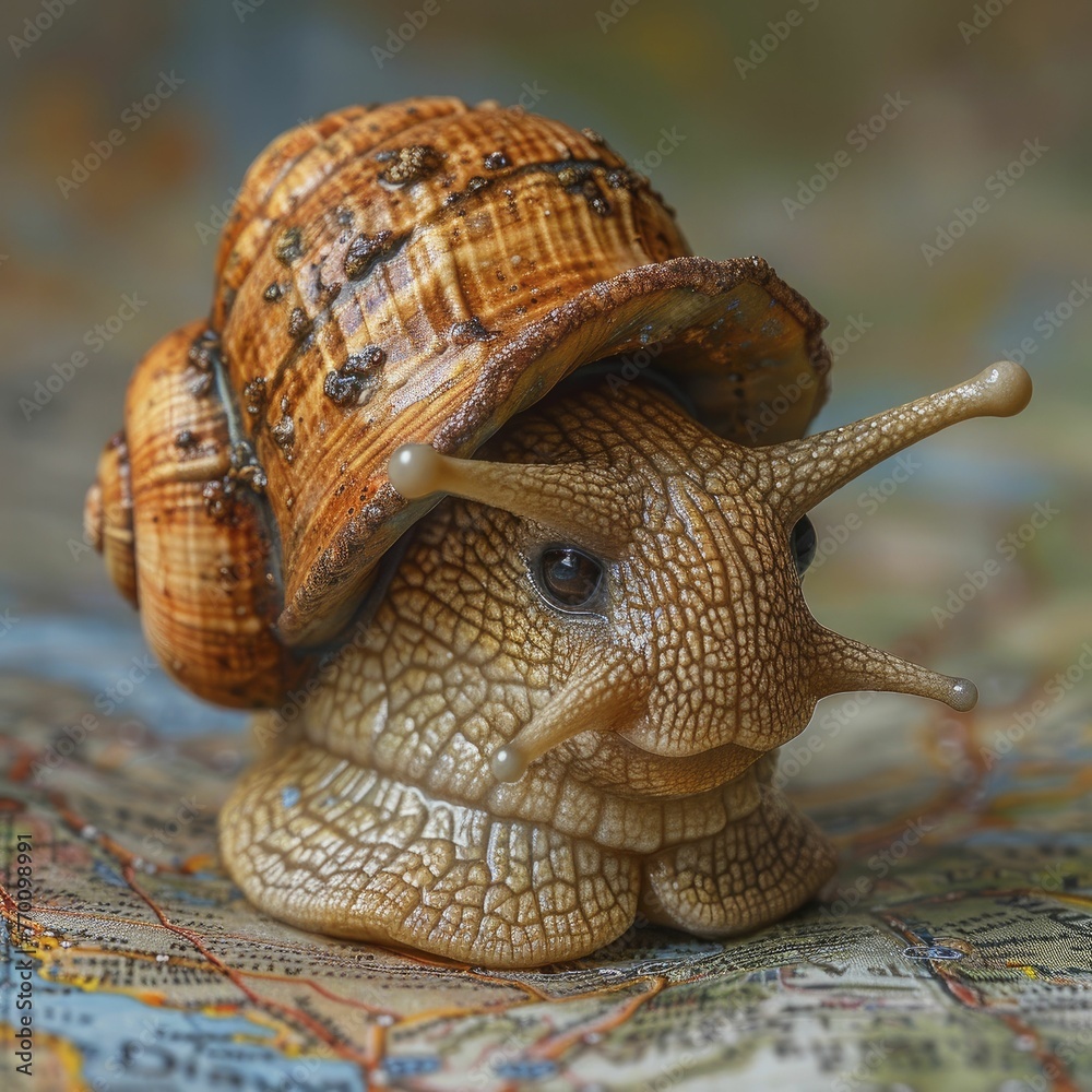 the intrepid charm of a snail in an explorer hat, perfect for ...