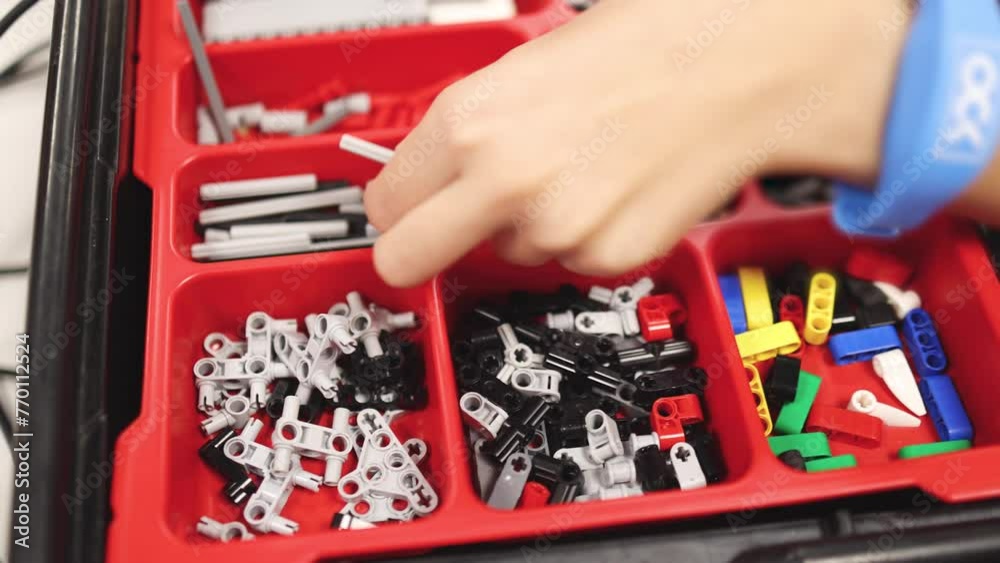 Group of diverse children kids with robotic vehicle model, close-up ...