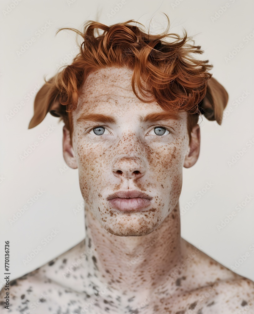 human dog, anthropomorphic hybrid of human and animal, portrait of a ...