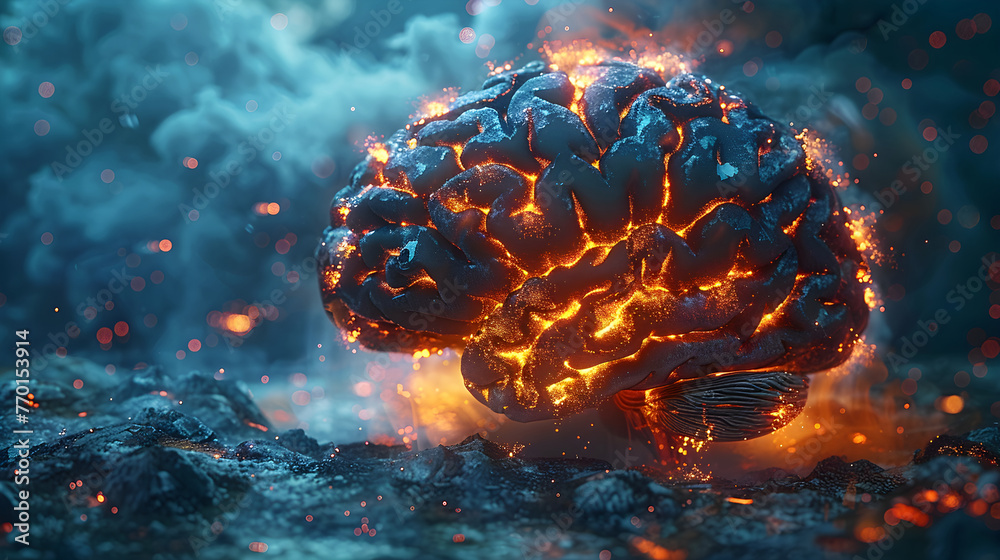 A vivid representation of the ADHD concept, highlighting elements of ...