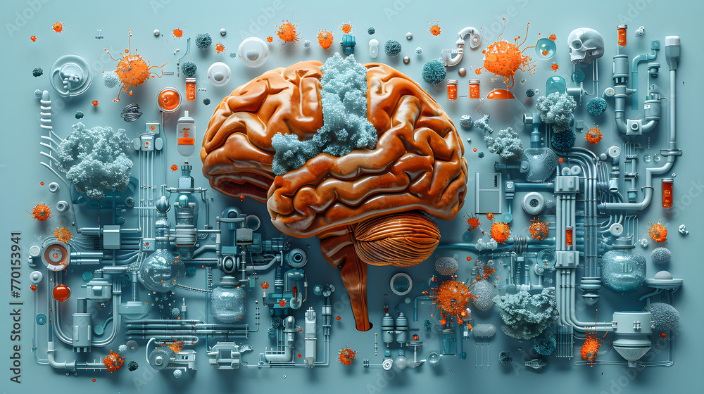 A vivid representation of the ADHD concept, highlighting elements of ...