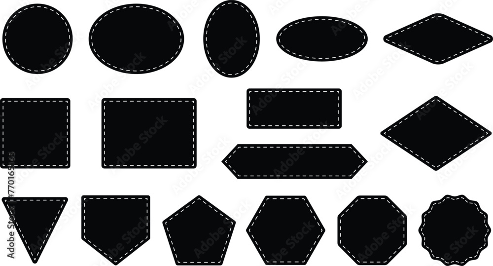 Leather Patches Frame or Label Template Clipart - Silhouette Stamps ...