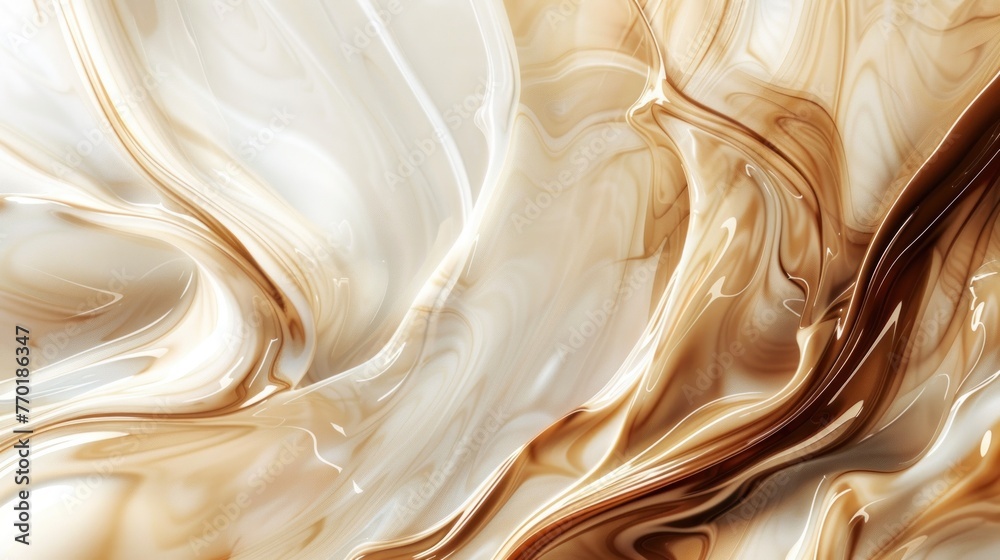 Elegant swirls of cream and coffee colors forming abstract marble ...