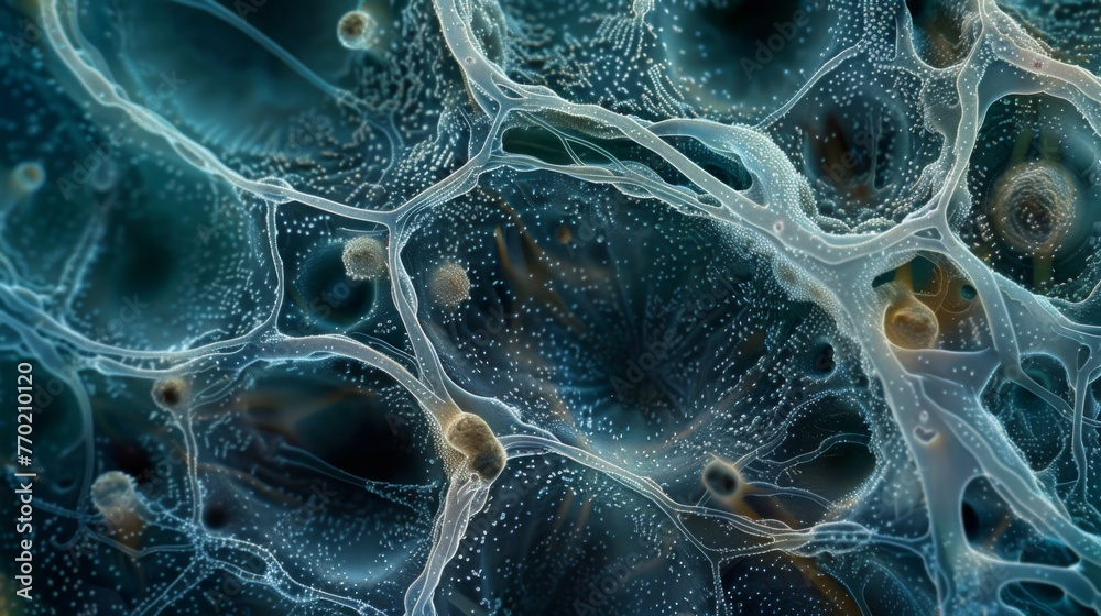 A microscopic image of a nematodes digestive system showing the ...