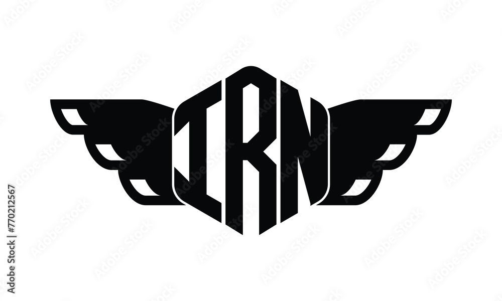 IRN polygon wings logo design vector template. Stock Vector | Adobe Stock