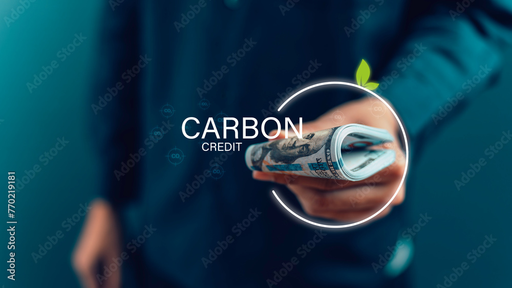 Businessman uses technology to exchange carbon credits Zero net ...