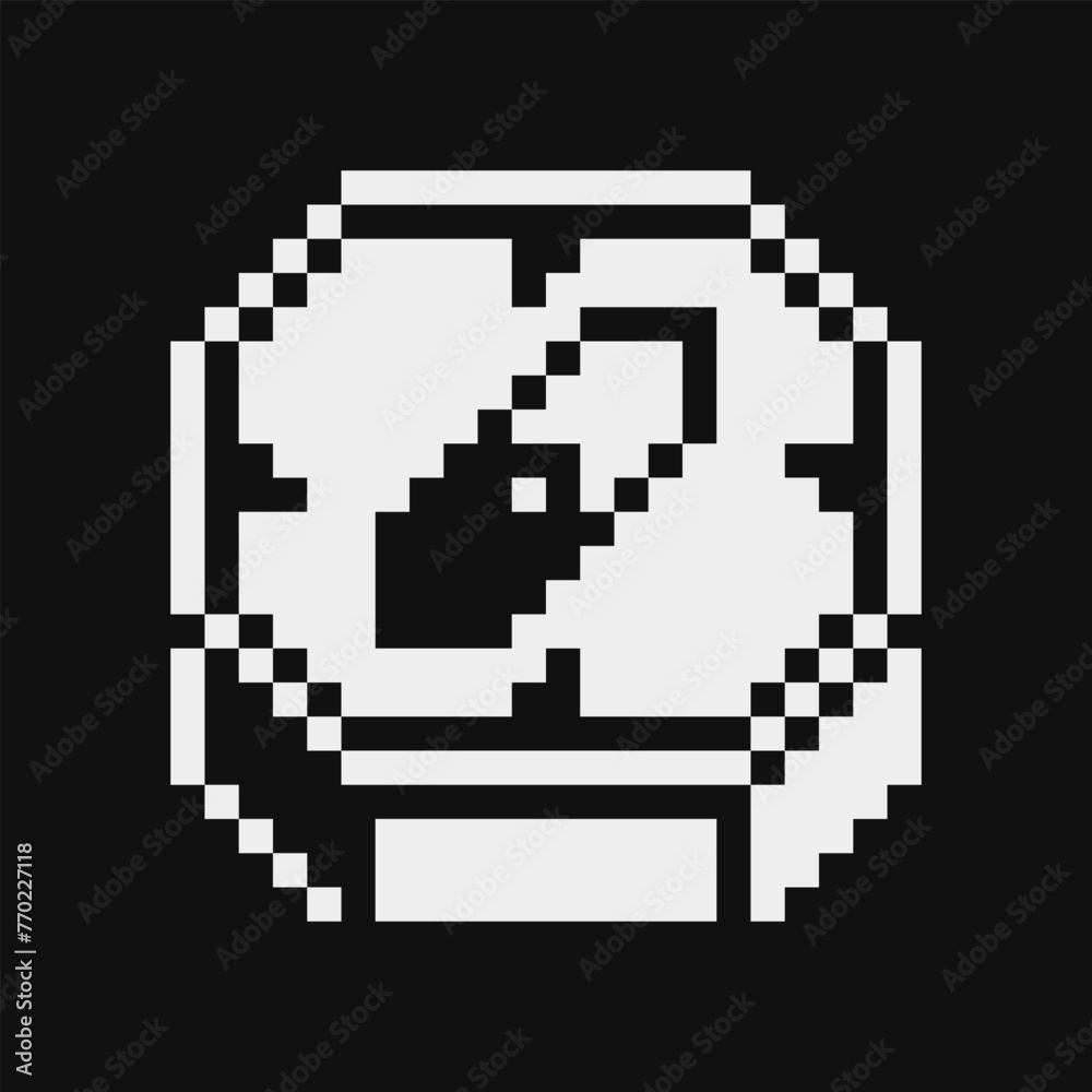 Compass pixel art flat style icon. Map navigator application. Design ...