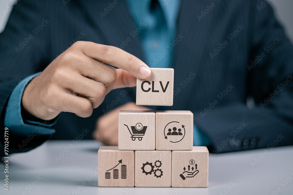 CLV, Customer lifetime value concept. Increasing CLV marketing strategy ...