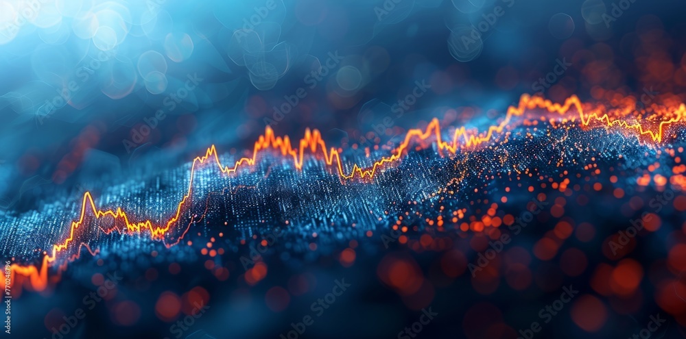 a chart showing an uptrend,A chart of the financial stock market with ...