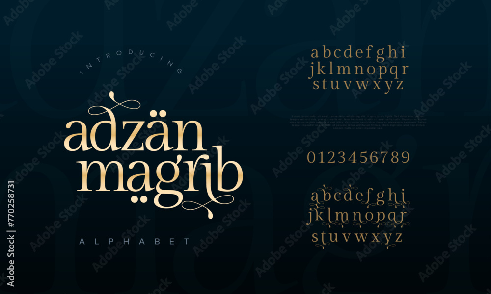 Adzan premium luxury arabic alphabet letters and numbers. Elegant ...