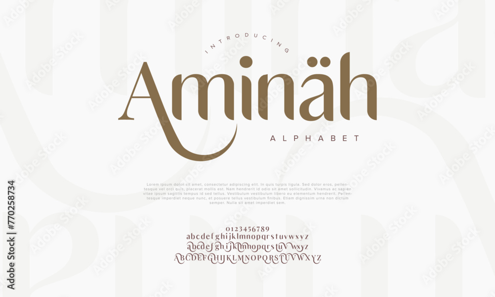 Aminah premium luxury arabic alphabet letters and numbers. Elegant ...