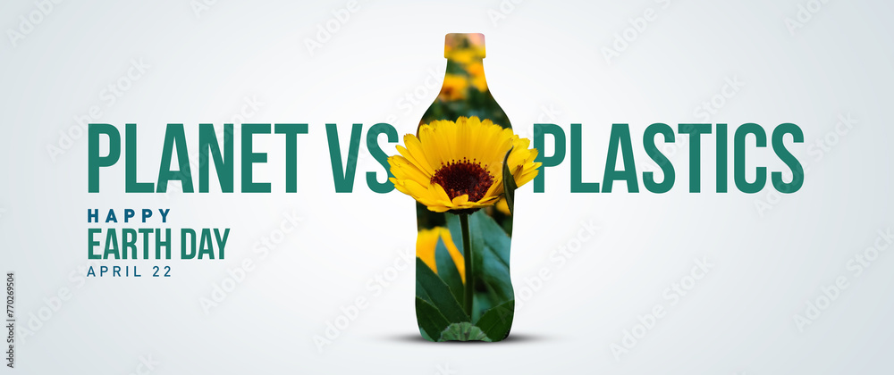 Planet vs. Plastics , Earth day 2024 concept 3d tree background ...
