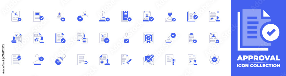 Approval icon collection. Duotone style line stroke and bold. Vector ...