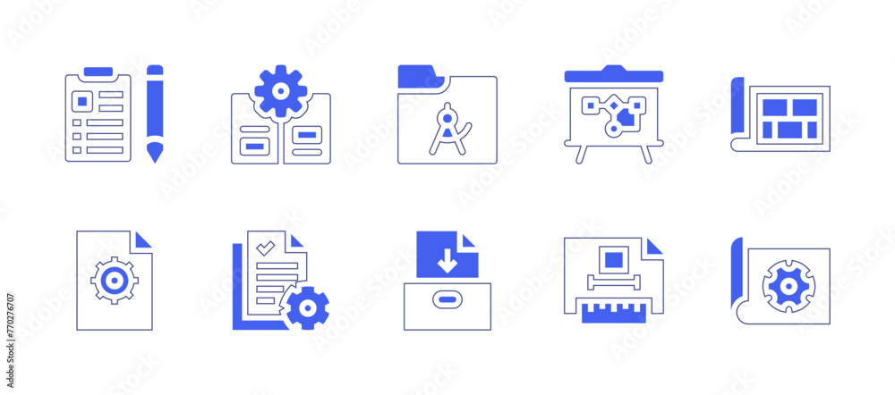 Vetor de Project icon set. Duotone style line stroke and bold. Vector ...