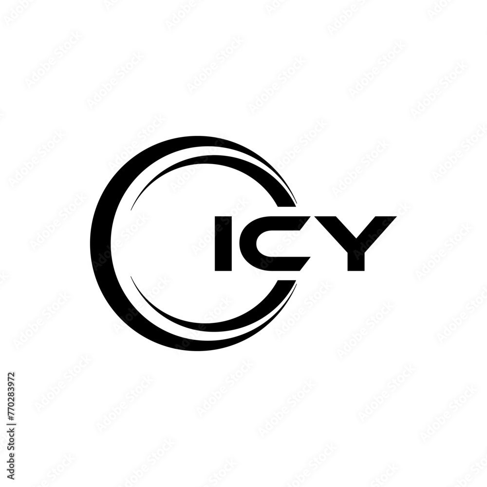 ICY letter logo design with white background in illustrator, cube logo ...