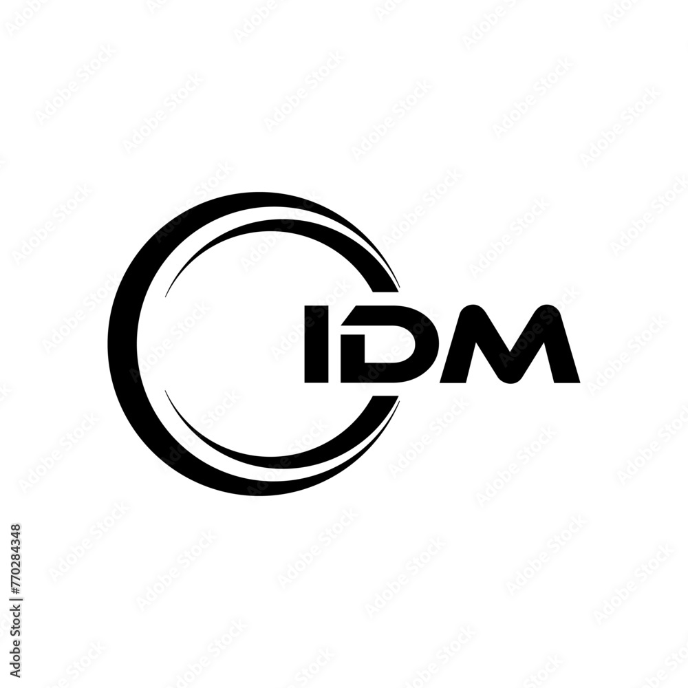 IDM letter logo design with white background in illustrator, cube logo ...