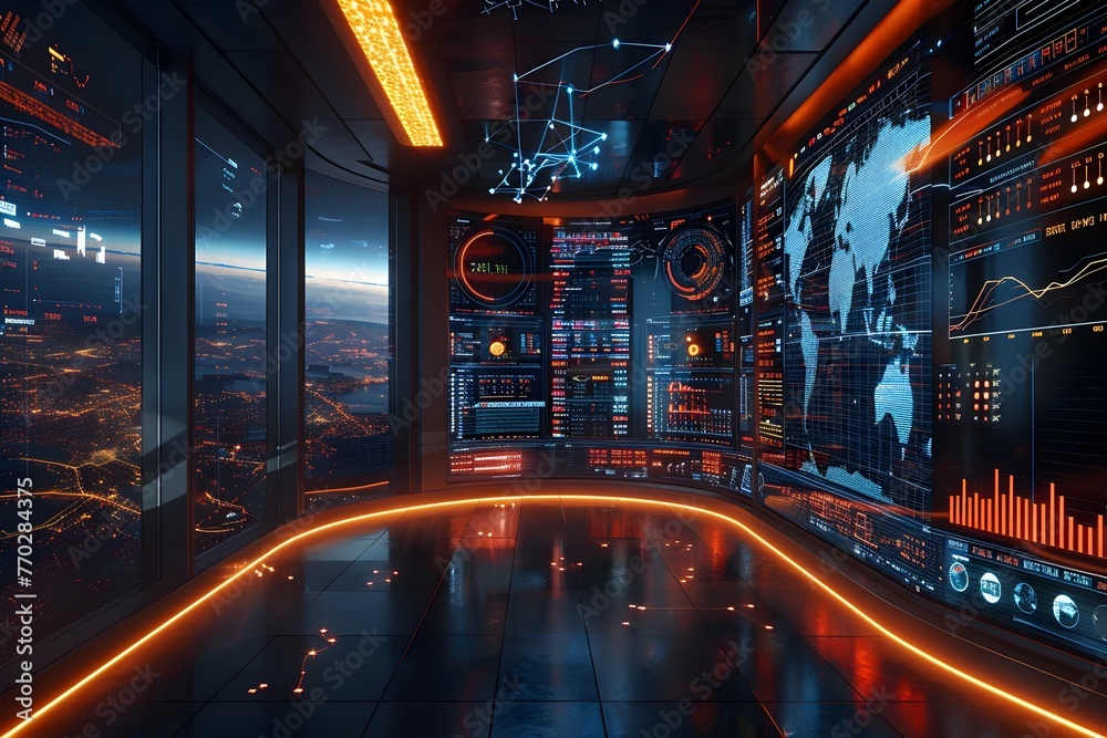 Futuristic Virtual Reality Trading Chart with Expansive D Data ...