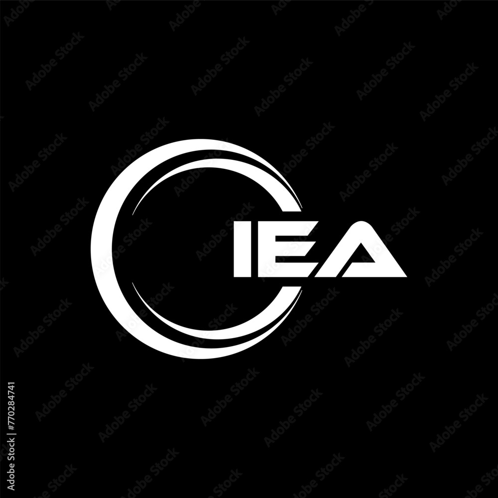 Vecteur Stock IEA letter logo design with black background in ...
