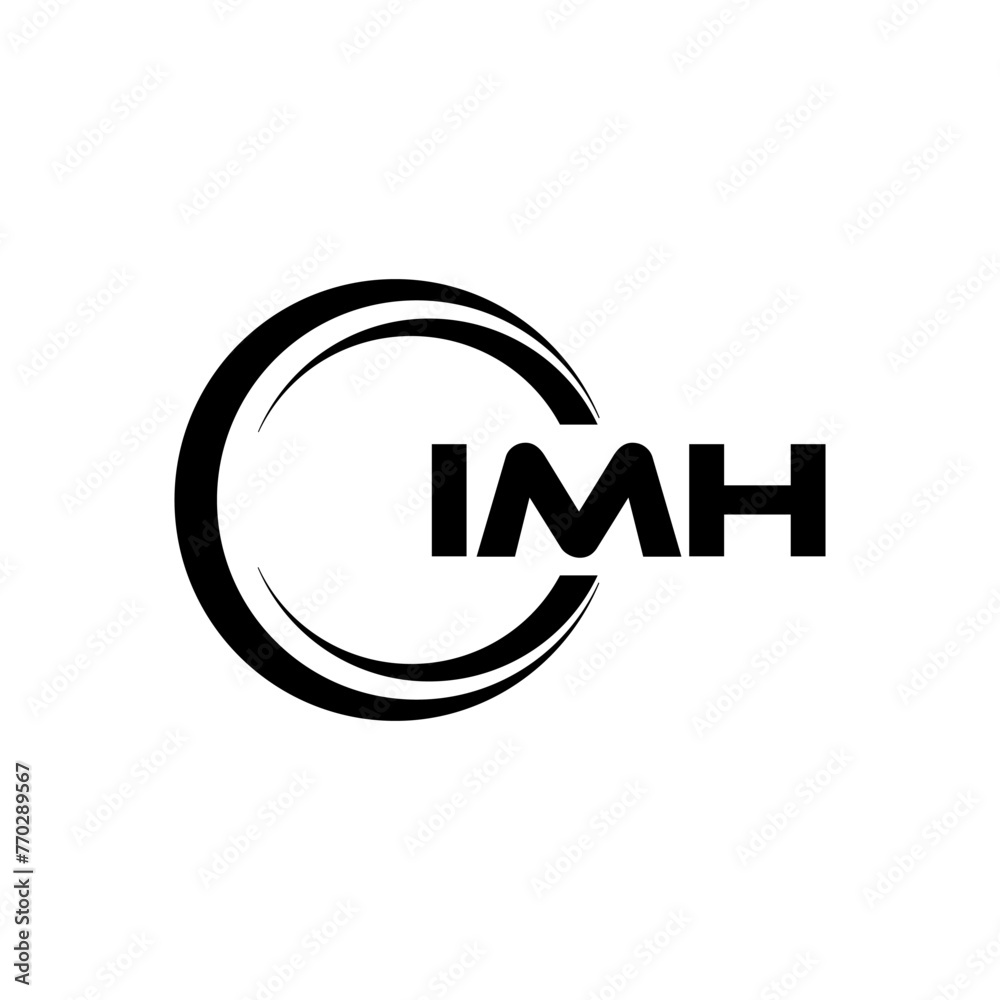 Vecteur Stock IMH letter logo design with white background in ...