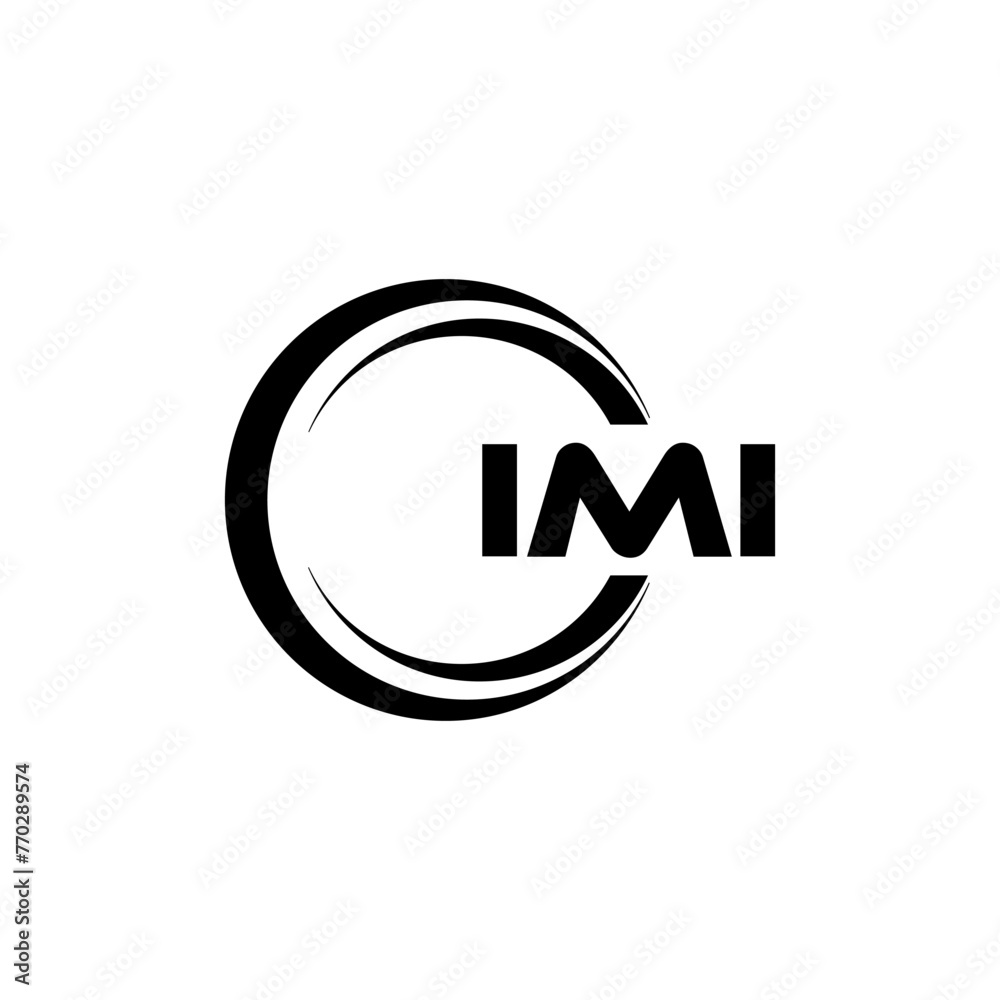 IMI letter logo design with white background in illustrator, cube logo ...