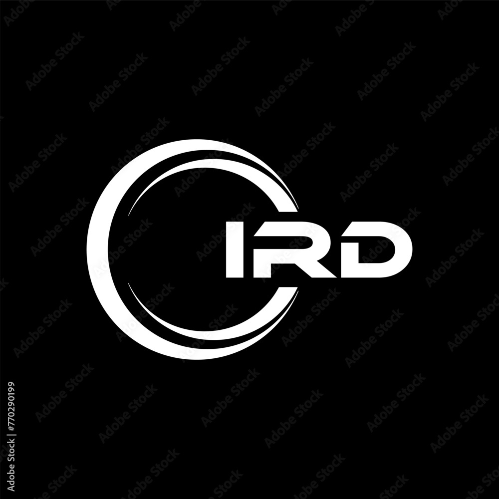 Vecteur Stock IRD letter logo design with black background in ...