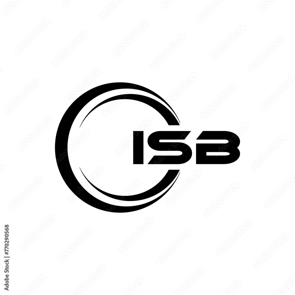 ISB letter logo design with white background in illustrator, cube logo ...