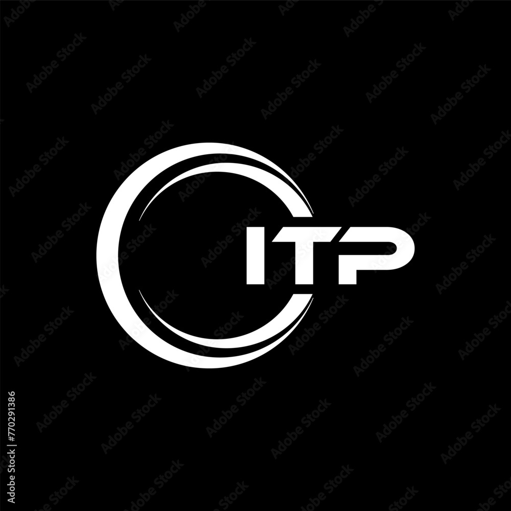 ITP letter logo design with black background in illustrator, cube logo ...