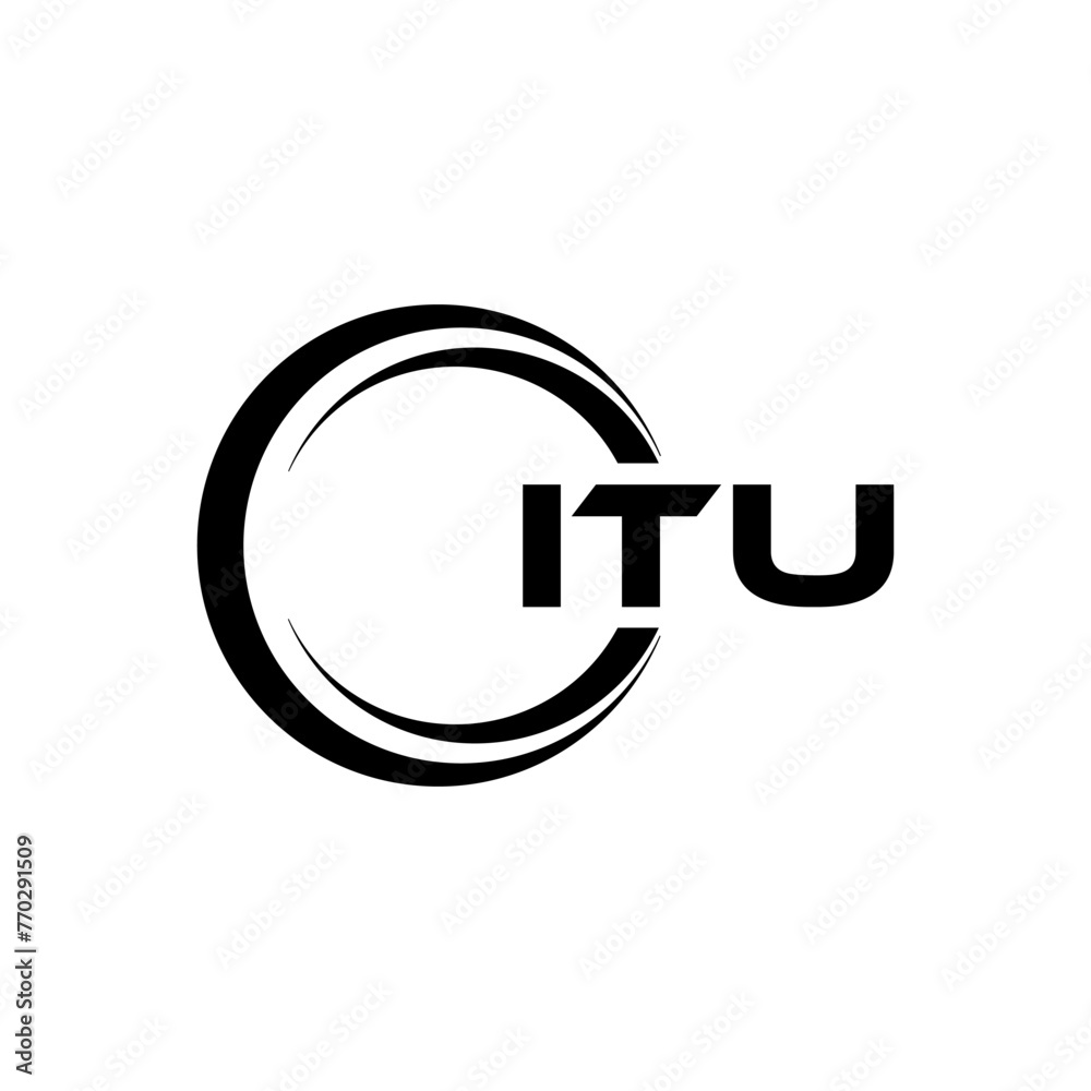 ITU letter logo design with white background in illustrator, cube logo ...
