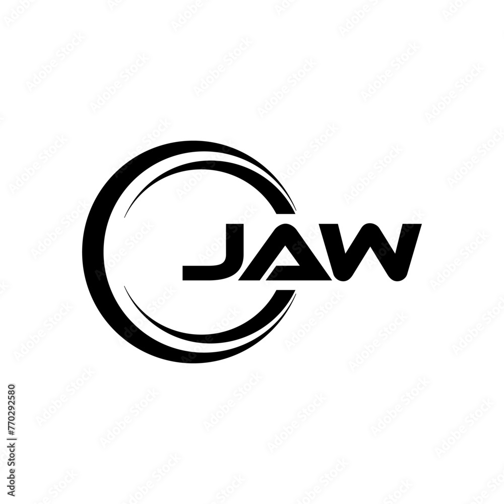 JAW letter logo design with white background in illustrator. Vector ...