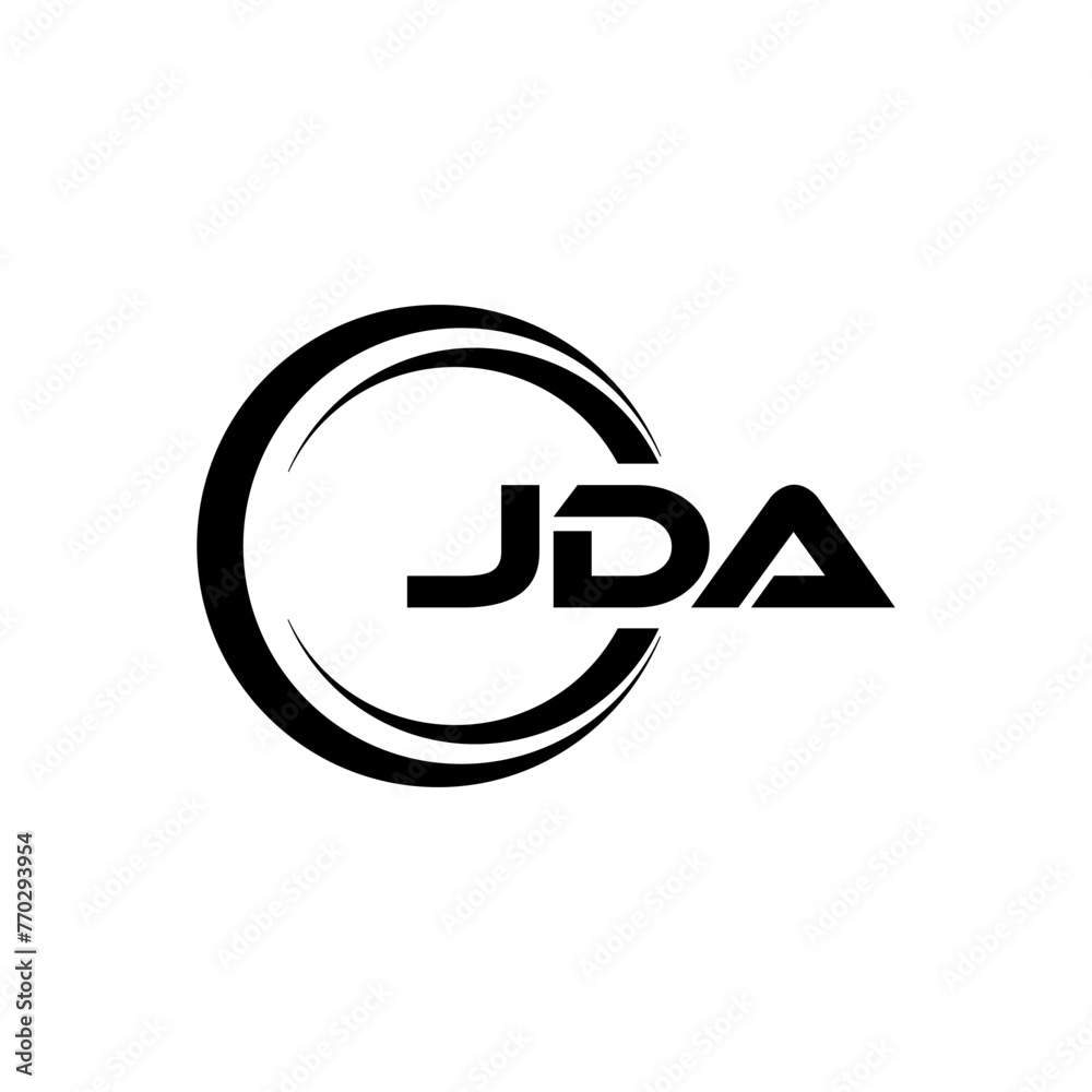 JDA letter logo design with white background in illustrator, cube logo ...