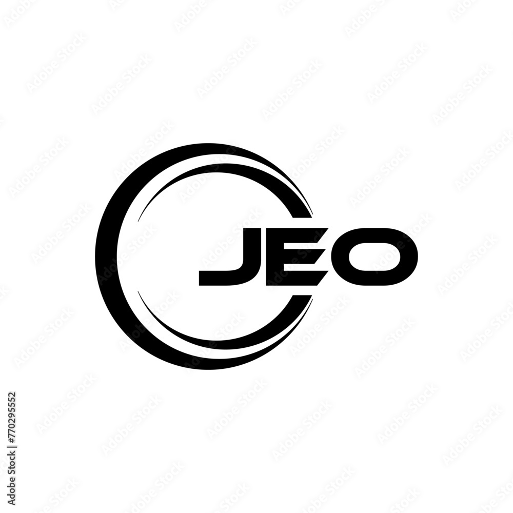 JEO letter logo design with white background in illustrator, cube logo ...