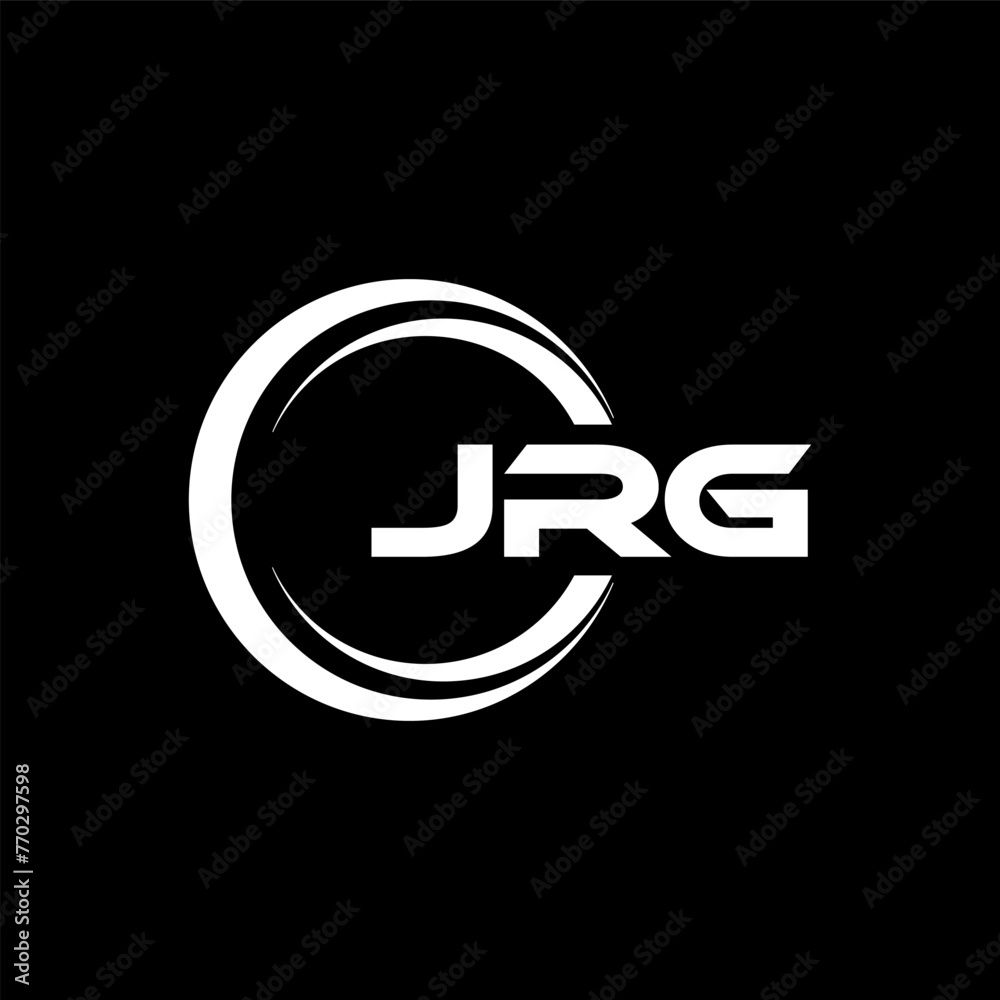 JRG letter logo design with black background in illustrator, cube logo ...