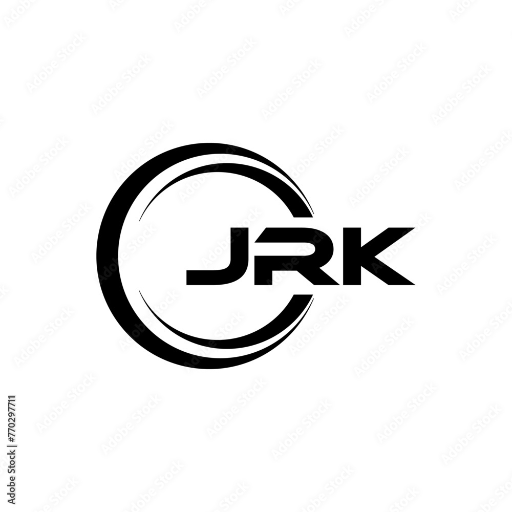 JRK letter logo design with white background in illustrator, cube logo ...