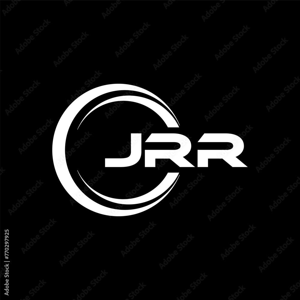 JRR letter logo design with black background in illustrator, cube logo ...