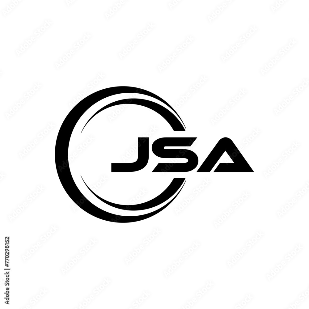 JSA letter logo design with white background in illustrator, cube logo ...