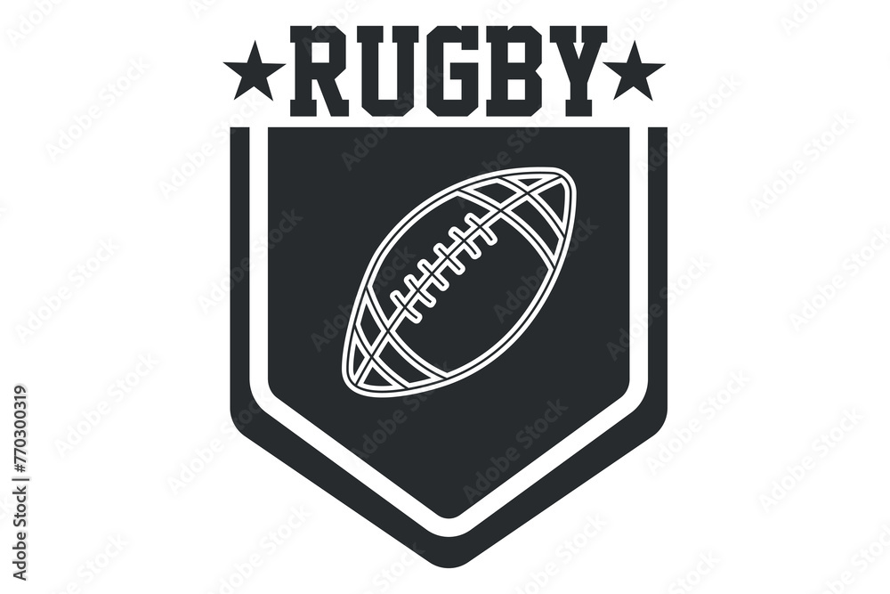 Dynamic Rugby Vector Illustration, Bold Rugby Ball Vector Artwork ...
