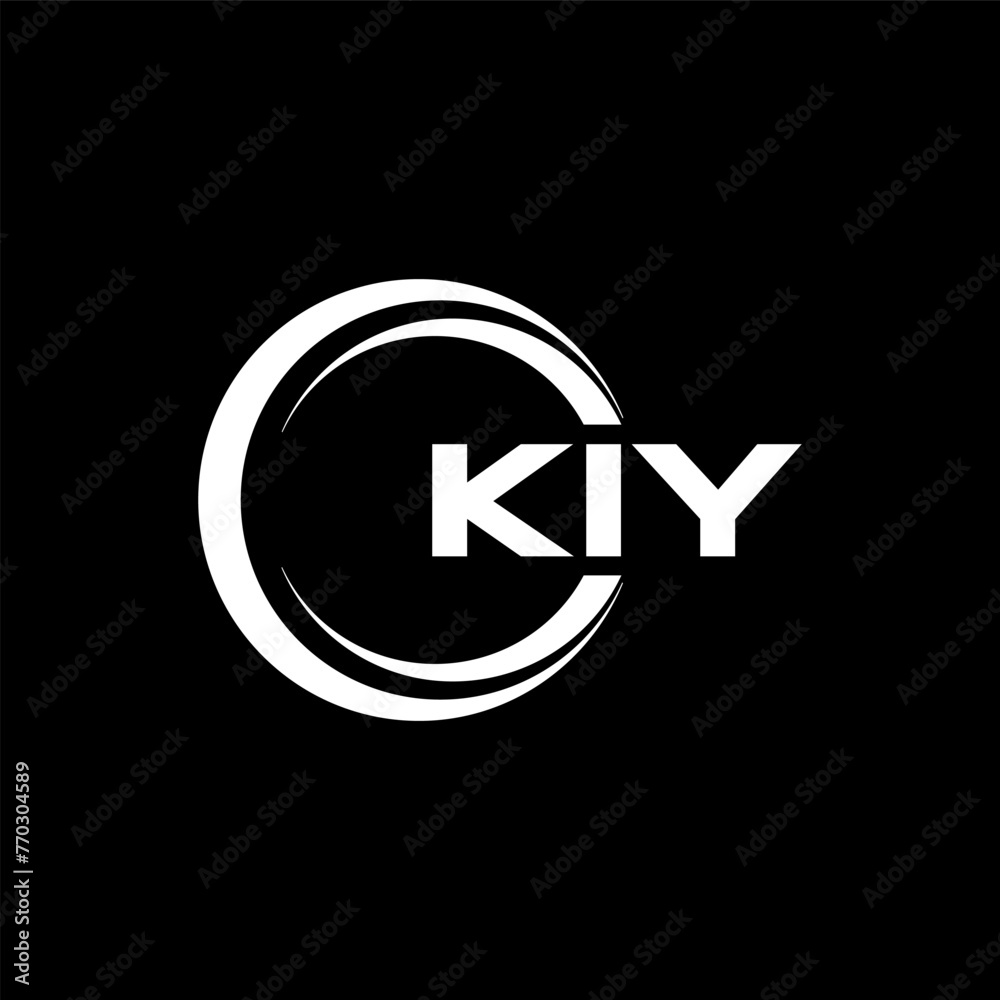 KIY letter logo design with black background in illustrator, cube logo ...