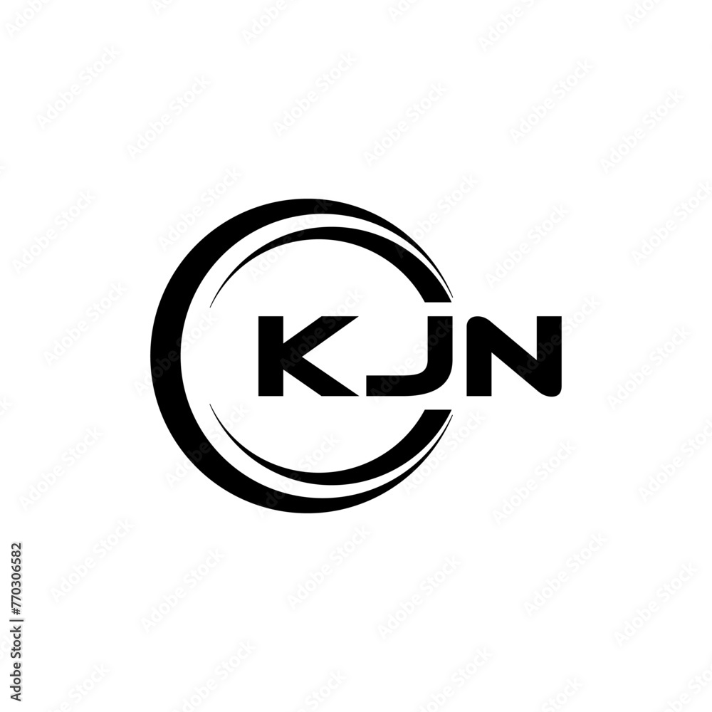 Vecteur Stock KJN letter logo design with white background in ...