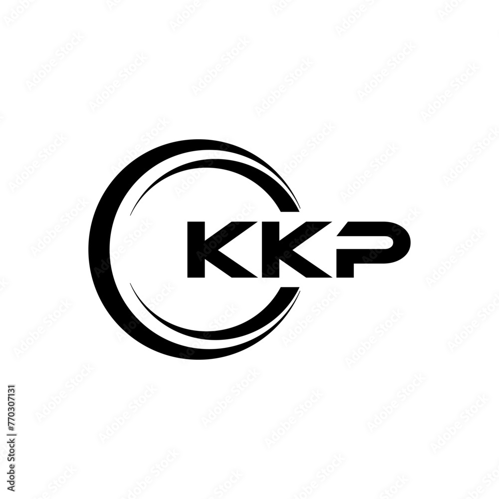 KKP letter logo design with white background in illustrator, cube logo ...
