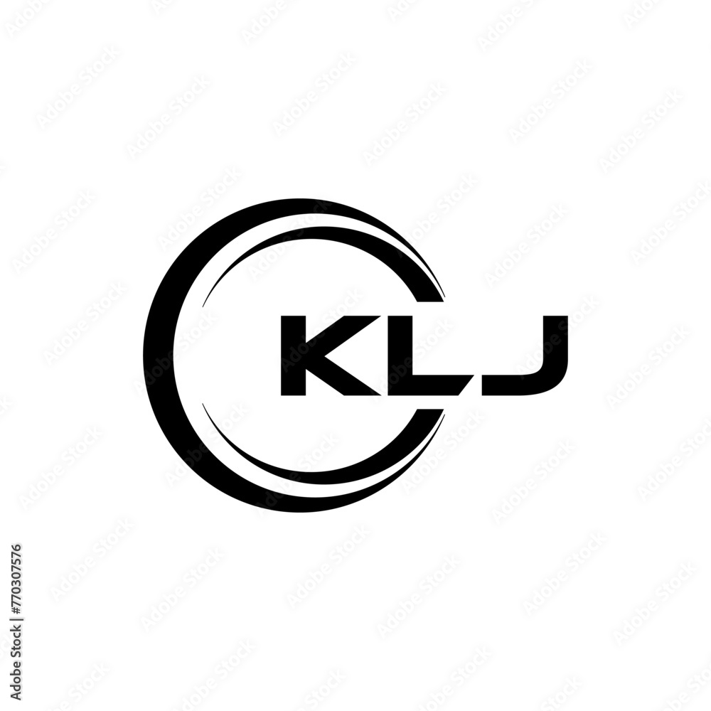 KLJ letter logo design with white background in illustrator, cube logo, vector logo, modern ...