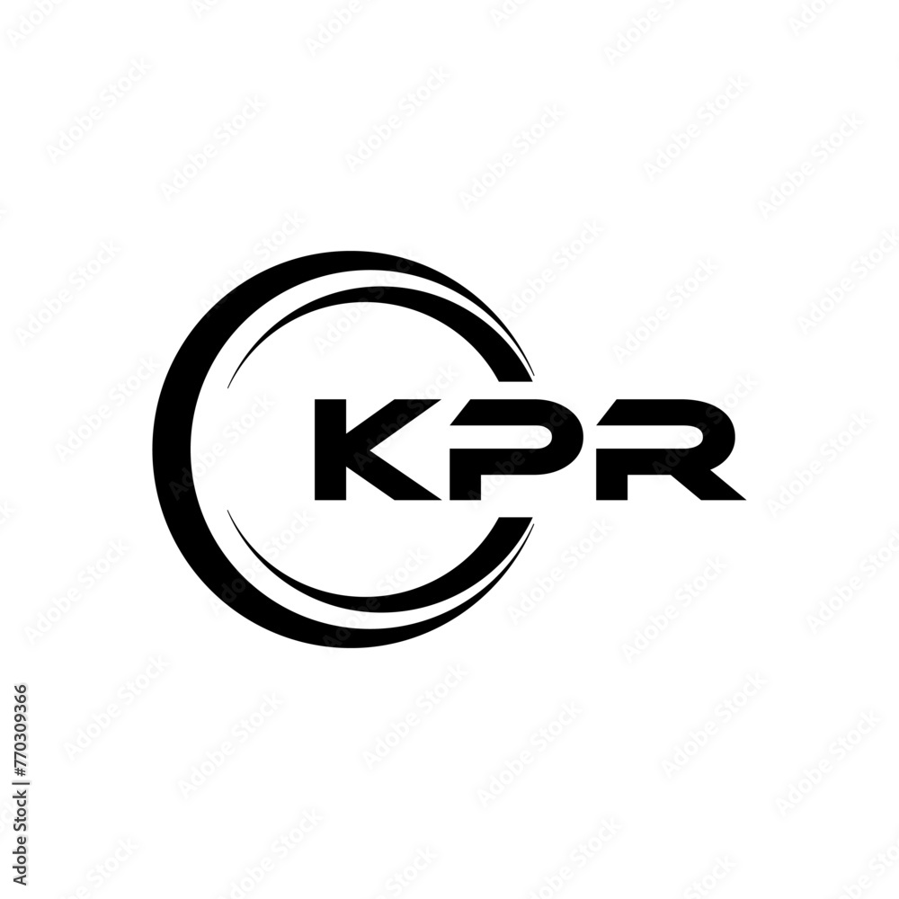 KPR letter logo design with white background in illustrator, cube logo ...