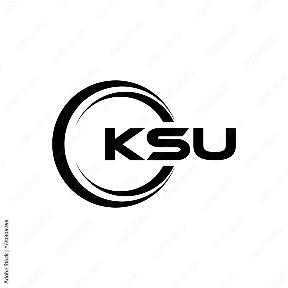 KSU letter logo design with white background in illustrator, cube logo ...