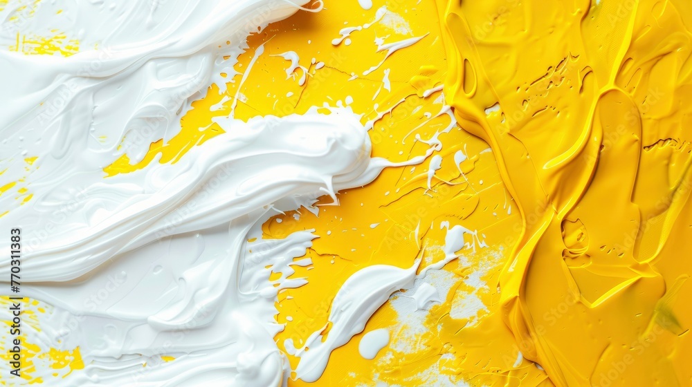 Abstract background of vivid yellow and white color mixing with ...