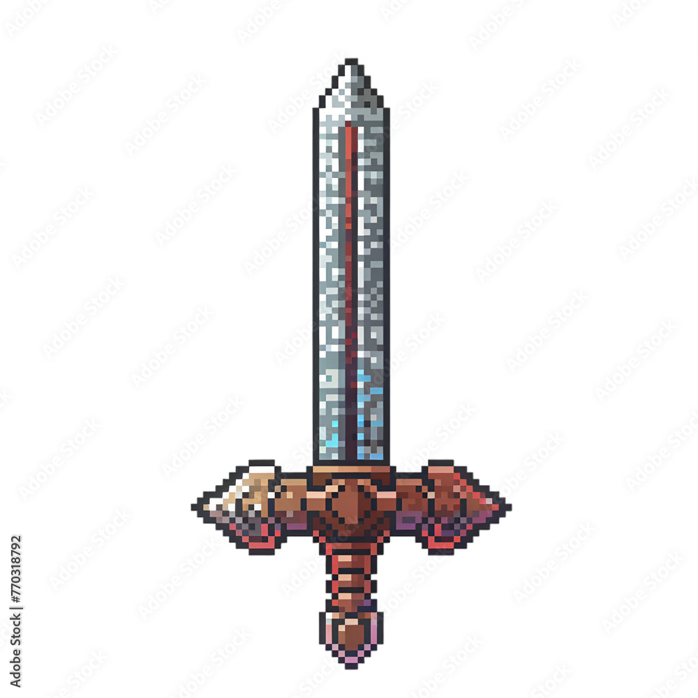 8bit pixel art sword on transparent background Stock Photo | Adobe Stock