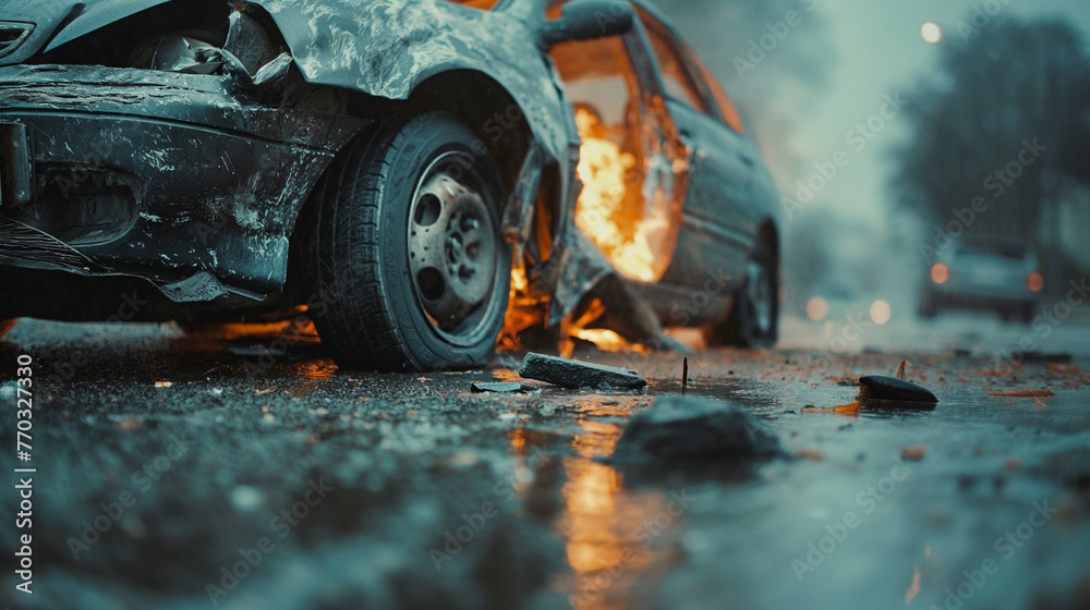 Car accident, crashes injuries, and fatalities on the common road, car ...